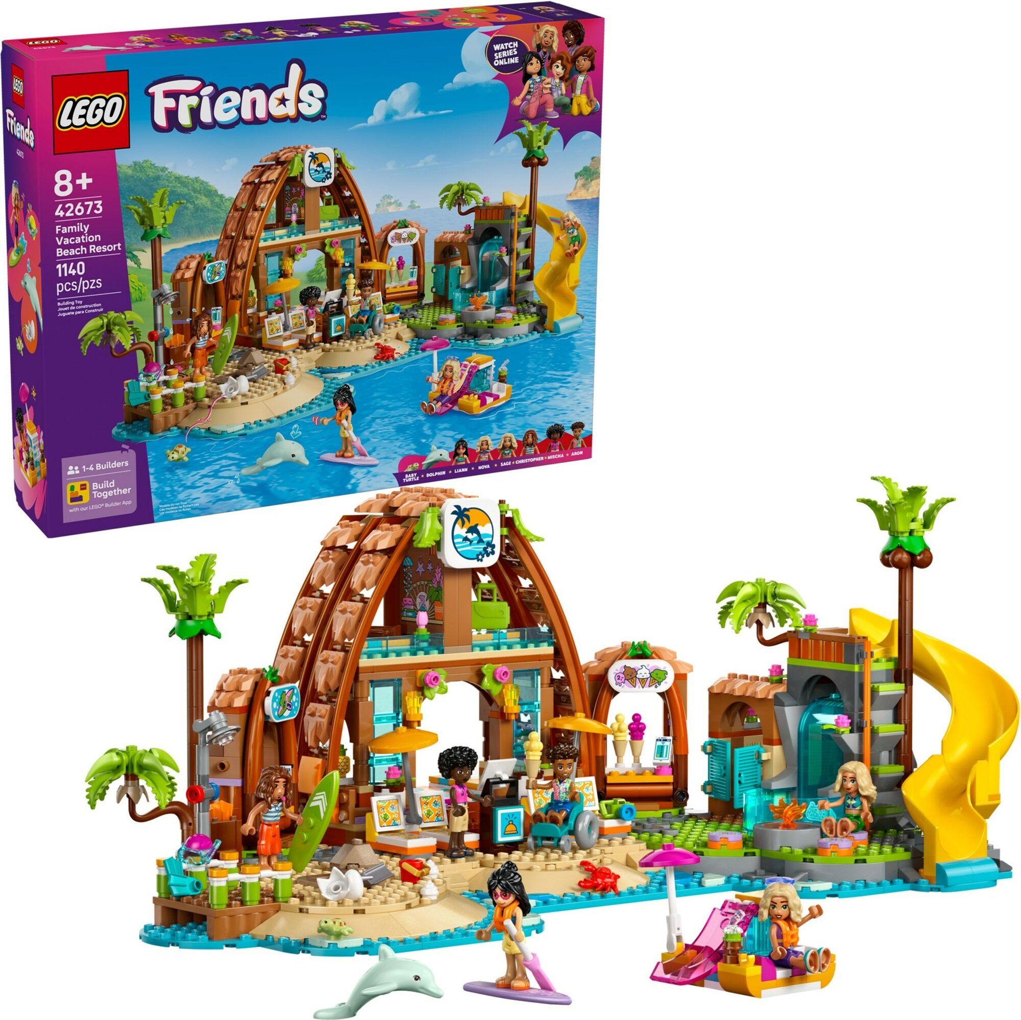 Конструктор LEGO Friends 42673 Family Vacation Beach Resort Пляжный курорт для семейного отдыха
