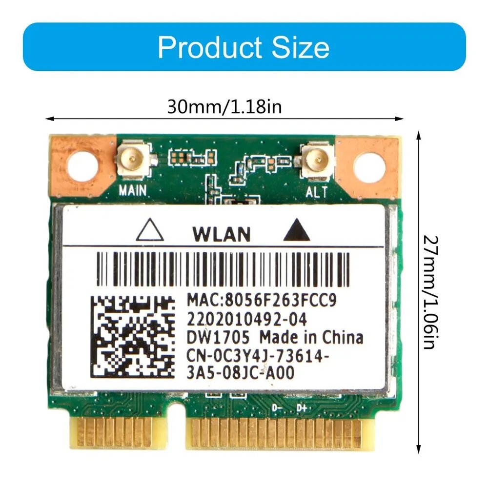 WIFI-карта QCWB335 MINI PCI-E для беспроводного сетевого адаптера ноутбука Dell DW1705