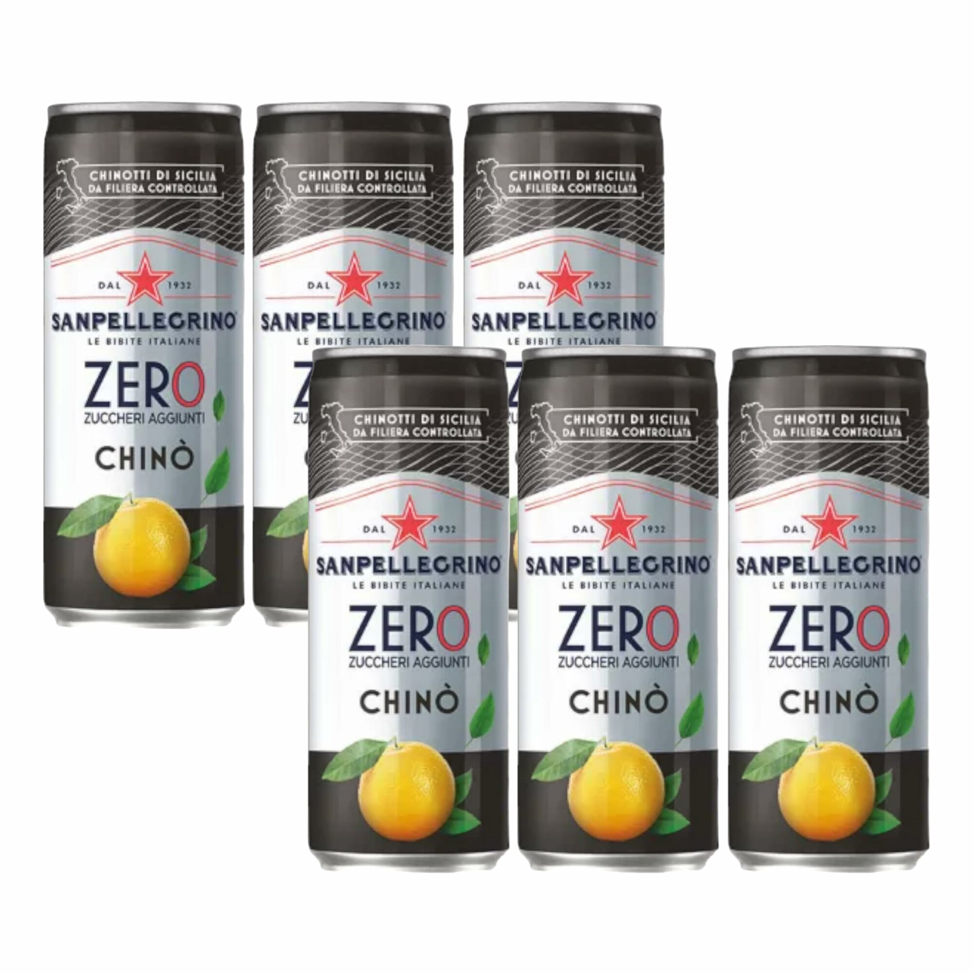 Газированный напиток Sanpellegrino Cnino ZERO, 0.33 л, Х 6 шт.