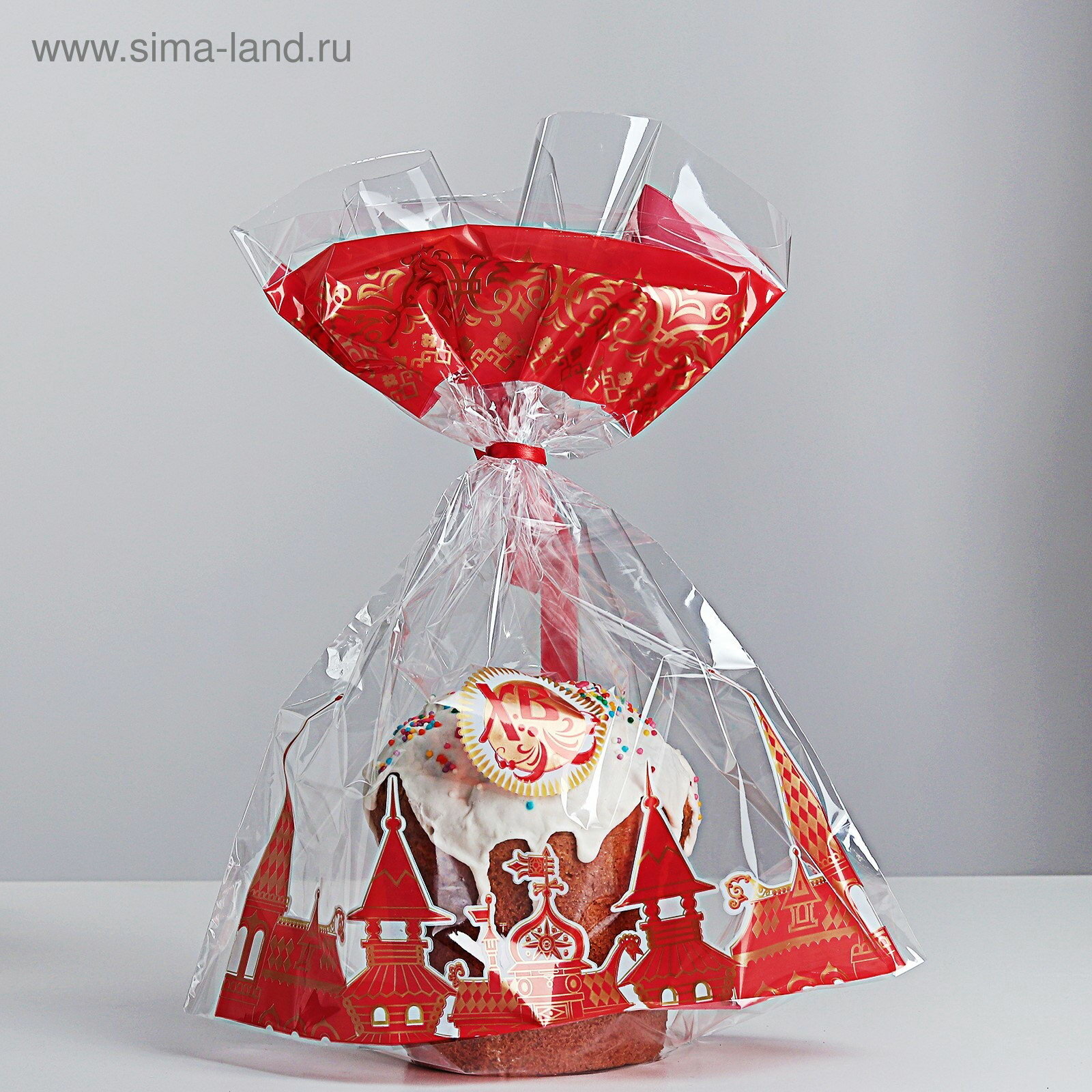 Упаковка под кулич, донная складка, 17x28.4 см, 25 мкм, форма: прямоугольная, 100 шт.