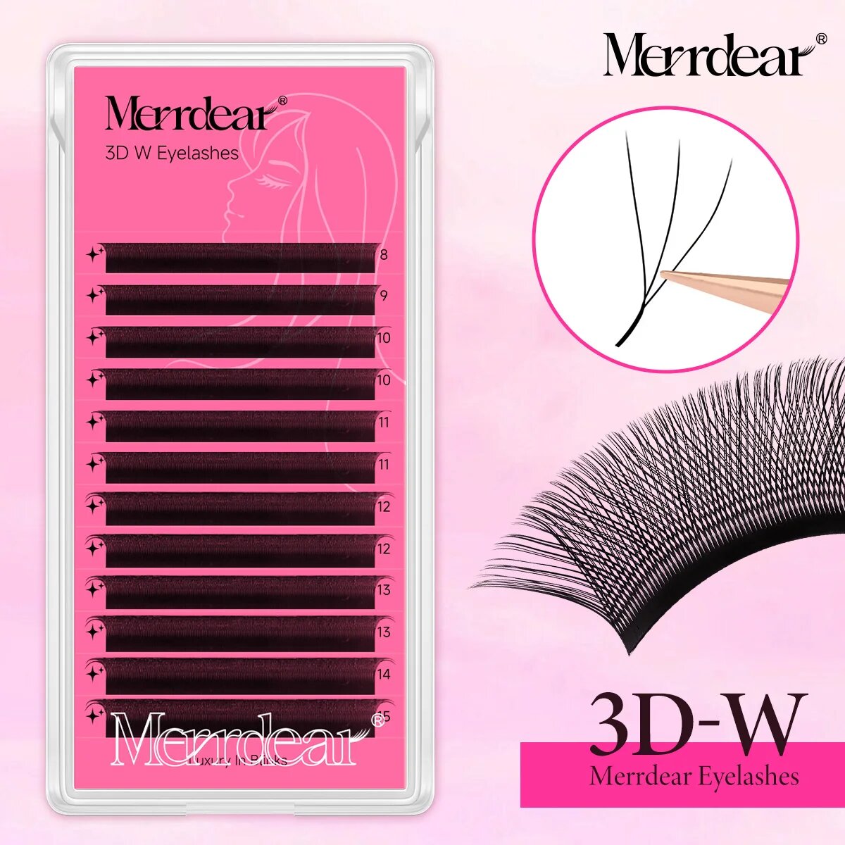 Мerrdear 3D-W ресницы C изгиб 8-15MIX
