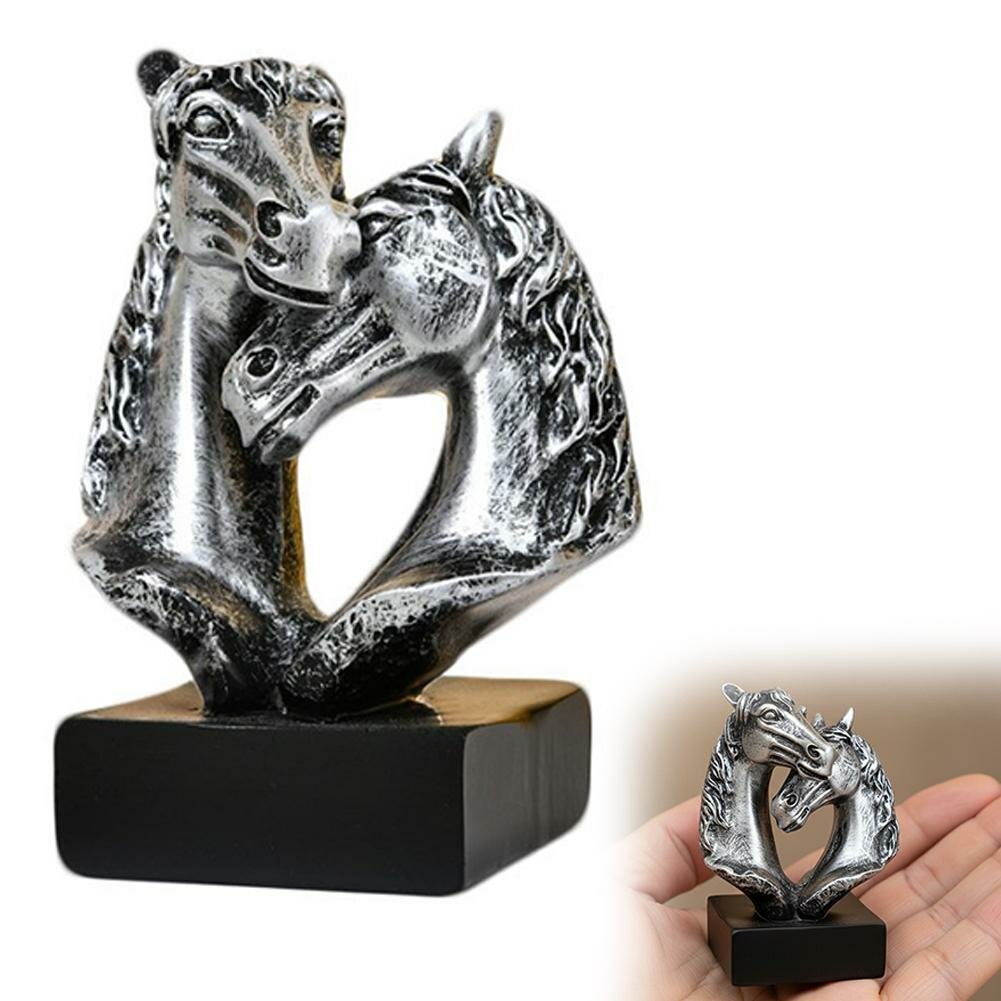 Статуэтка «Золотая голова лошади» от BaYuYPOO, скульптура головы лошади из смолы, антикварное украшение для офиса, гостиной, книжной полки, камина, стола.