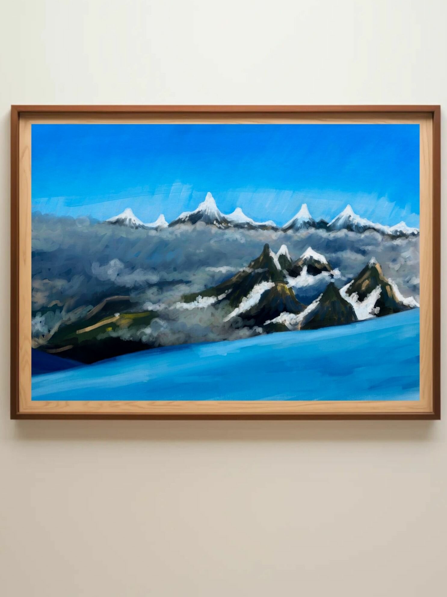 Горы постер Вид с вершины Суган-Тау Центральный Кавказ. Плакат 30 см на 42 см