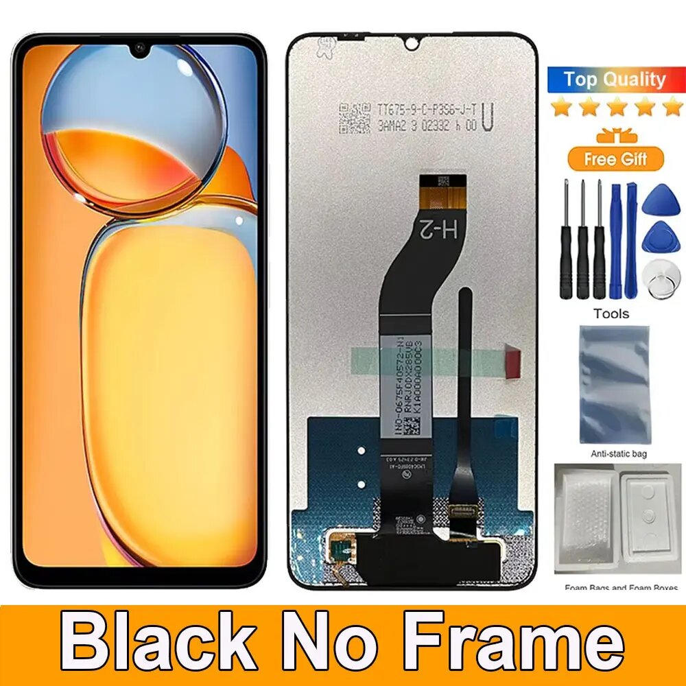 6,74 'для Xiaomi Redmi 13C 5G ЖК-экран сенсорная панель дигитайзер запасные части для Xiaomi Redmi 13C экран с рамкой Black No Frame