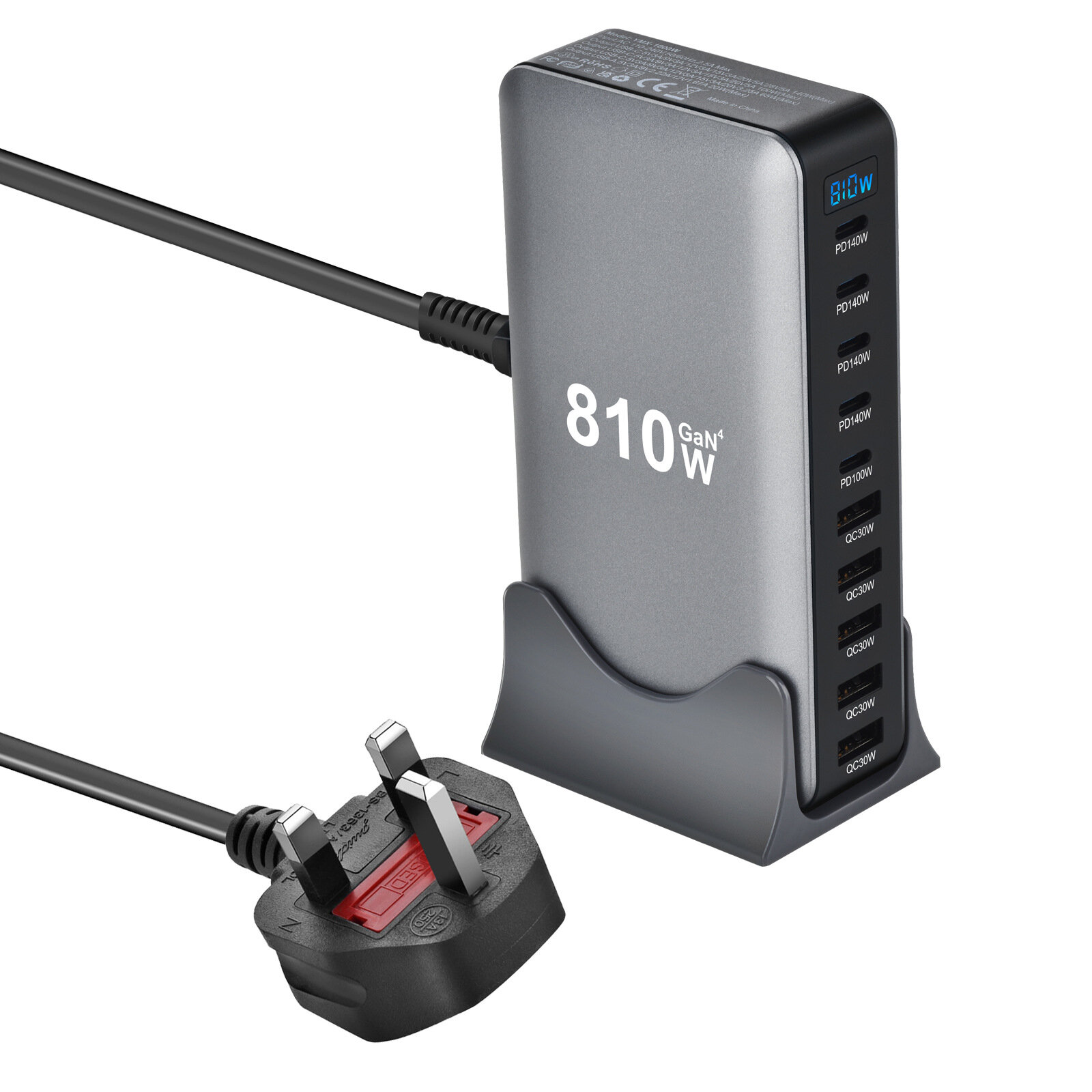 1000W Зарядное устройство из нитрида галлия PD, 10-портовое многофункциональное, 1000W адаптер, новое 950W многопортовое зарядное устройство