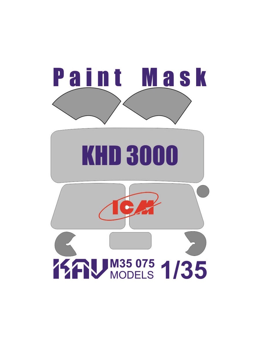 Окрасочная маска на остекление KHD-S/A3000 (ICM) 1:35 KAV M35 075