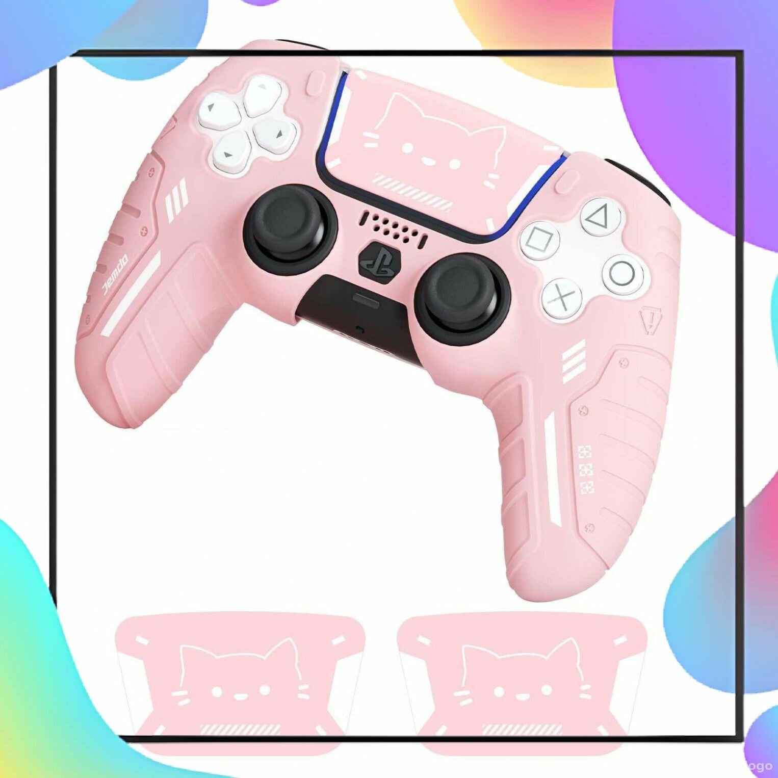 Эксклюзивный мягкий силиконовый комплект скинов для контроллера PS5 представлен в черном цвете