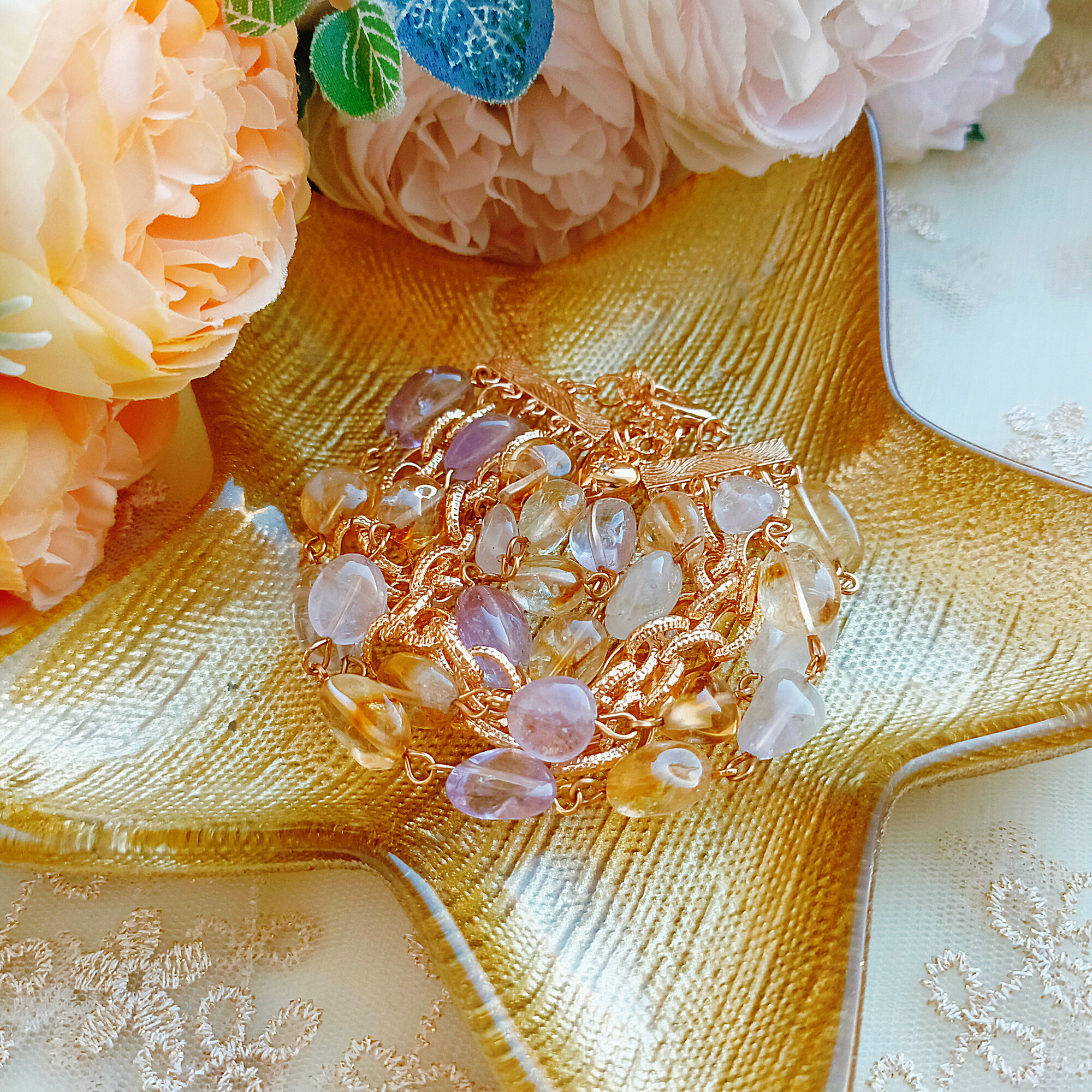 Браслет-цепочка, аметрин