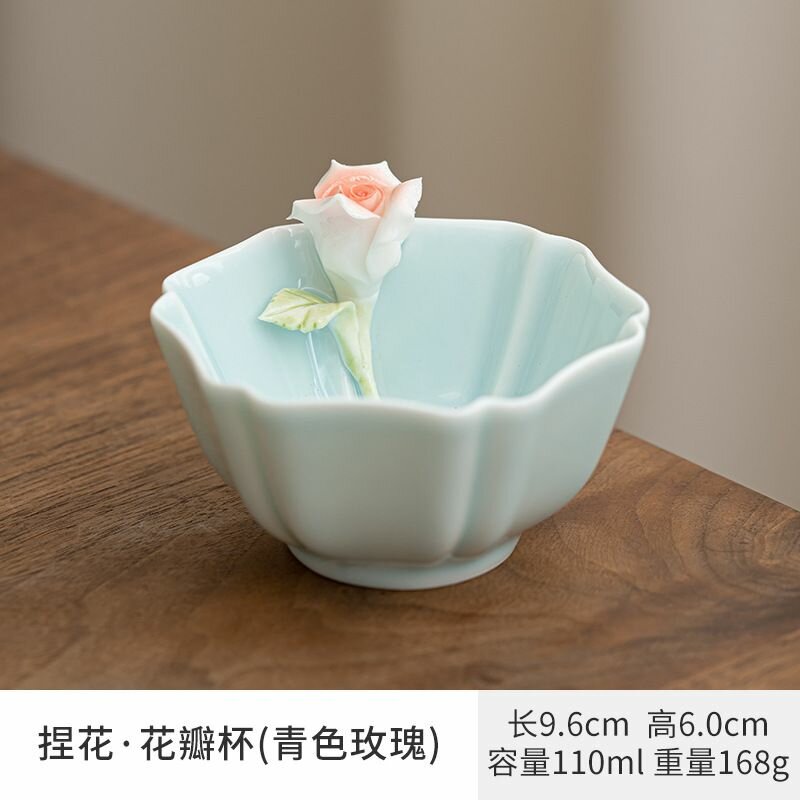 Подарок на день рождения Нематериальное культурное наследие Ручная работа Чайная чашка для женщин Розовая для жены Девушки Праздник середины осени Юбилей