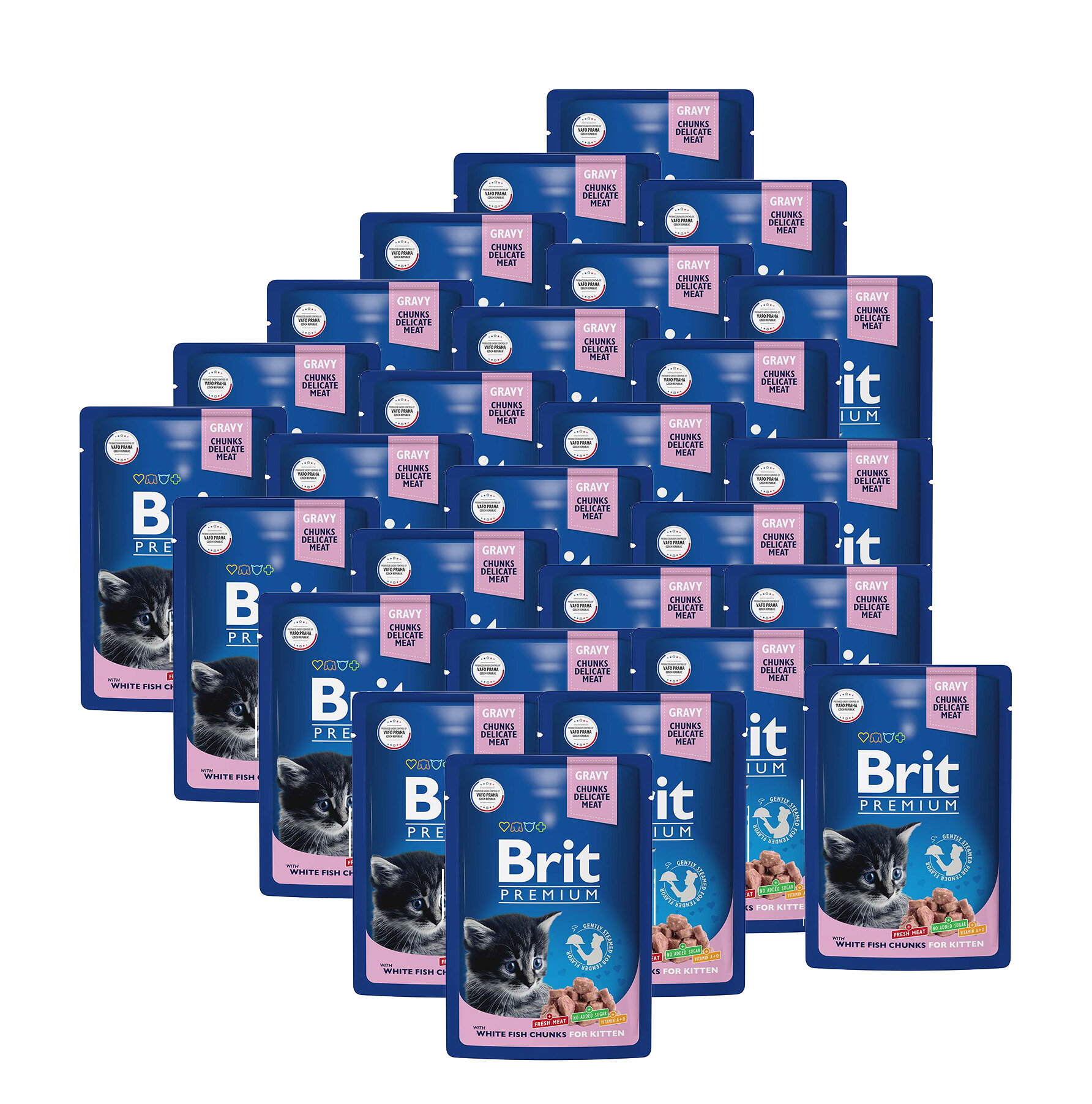 BRIT PREMIUM, Пауч для котят, Белая рыба в соусе, 85г x 28 шт.