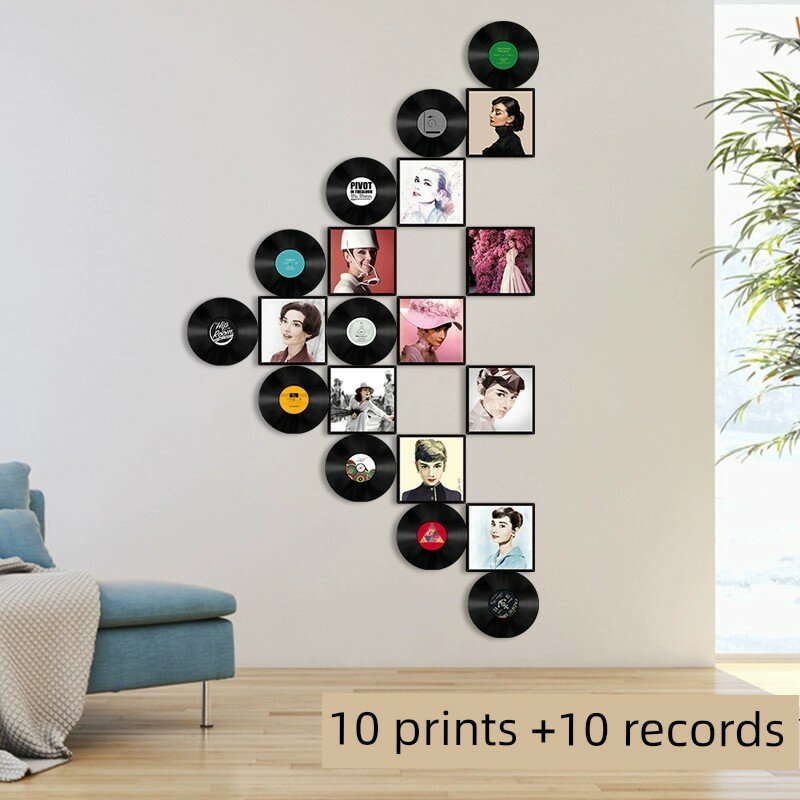 Виниловая пластинка в рамке, настенное искусство, постер для KTV, кафе, ресторана, бара, декор для стен в стиле инс,