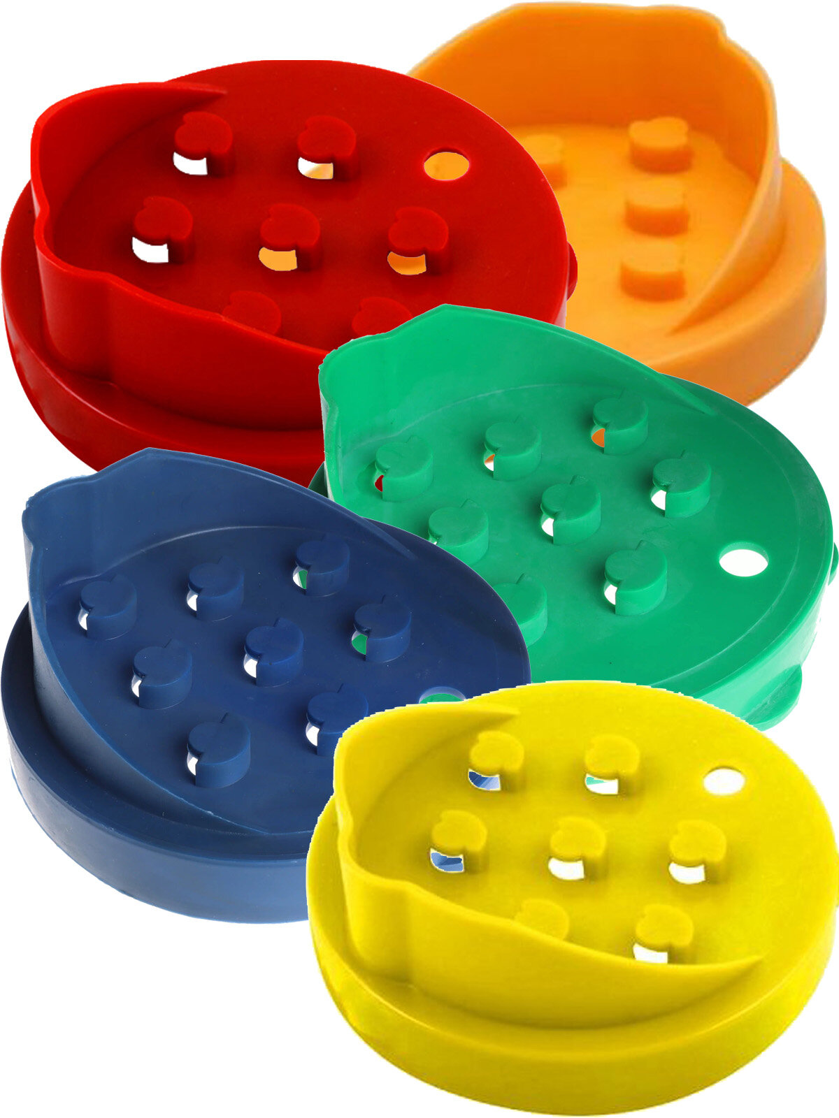 Крышка пластиковая для слива жидкости из банок, диаметр 8.2 см, цвет - микс, набор 5 шт