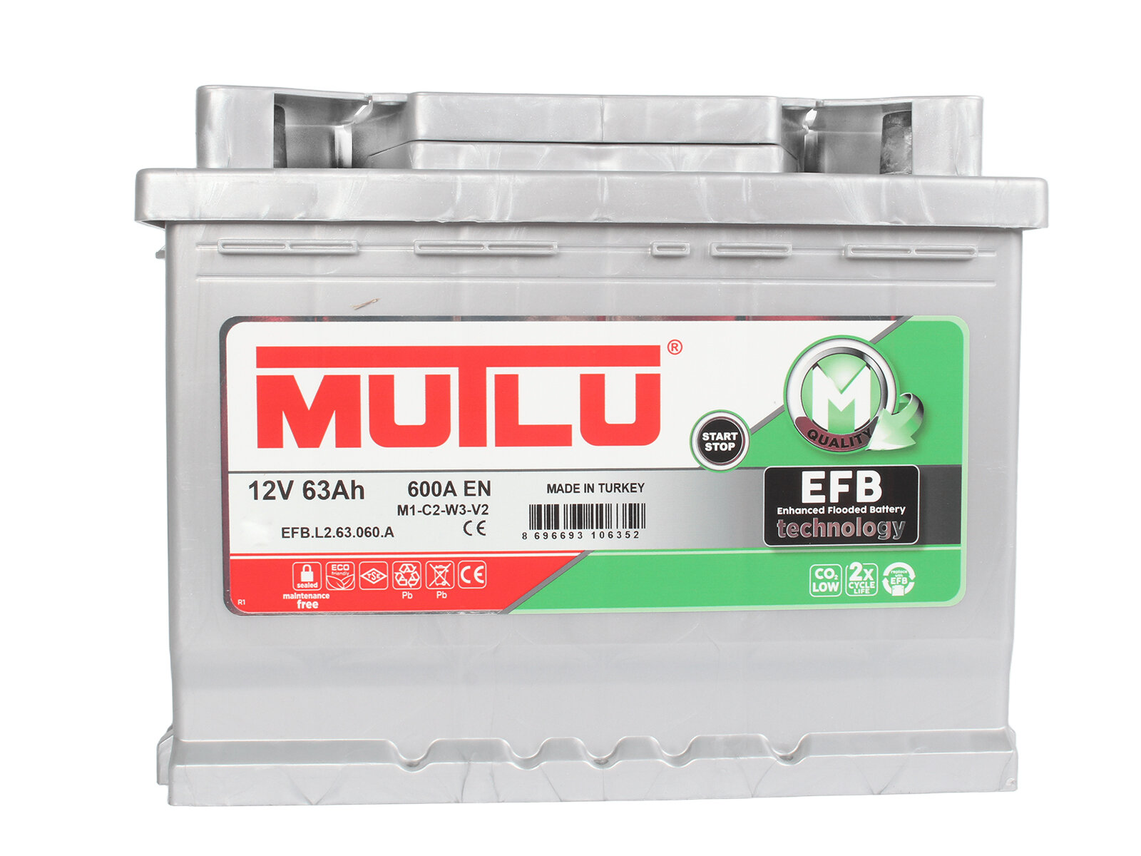 Аккумуляторная батарея MUTLU SFB EFB 6СТ63 обратная