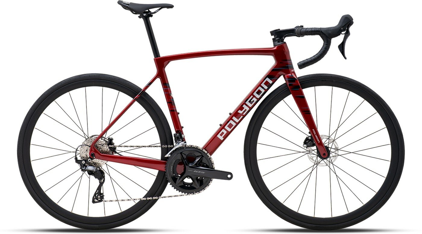 Велосипед шоссейный Polygon Strattos S7D 700C (2024), рама S, цвет Красный