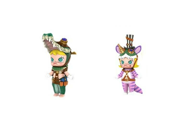 POP MART MOLLY Коллекция Steampunk Слепые коробки унисекс, Confirmed-Crocodile Gabu+Cheshire Cat Karl (Open)