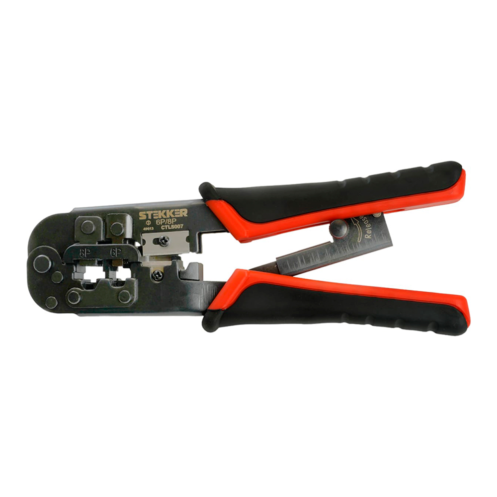Клещи (кримпер) STEKKER KO-9E для обжима RJ-45 (8P8C), RJ-12 (6P6C), RJ-11 (6P4C и 6P2C)