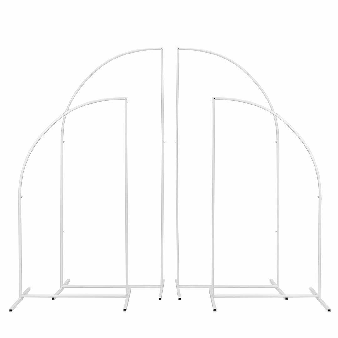 Полуарки для воздушных шаров Дон Баллон металл, 0,8х0,5х1,9 и 0,8х0,5х1,5 м, белые, 4 шт