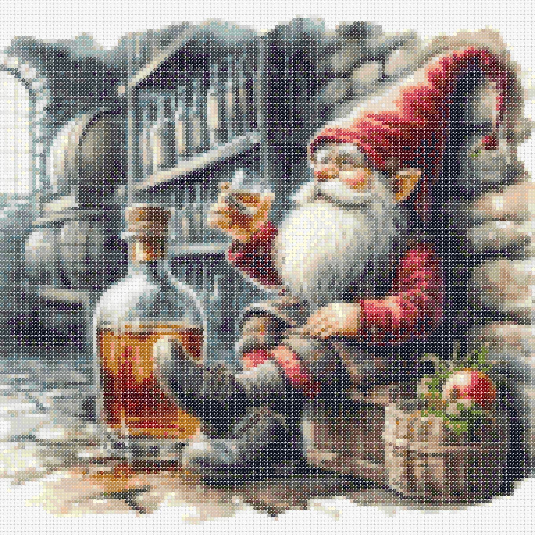 Схема вышивки крестиком Домовой (без мулине) 165х165 стежков 30х30 см (59 цвет)