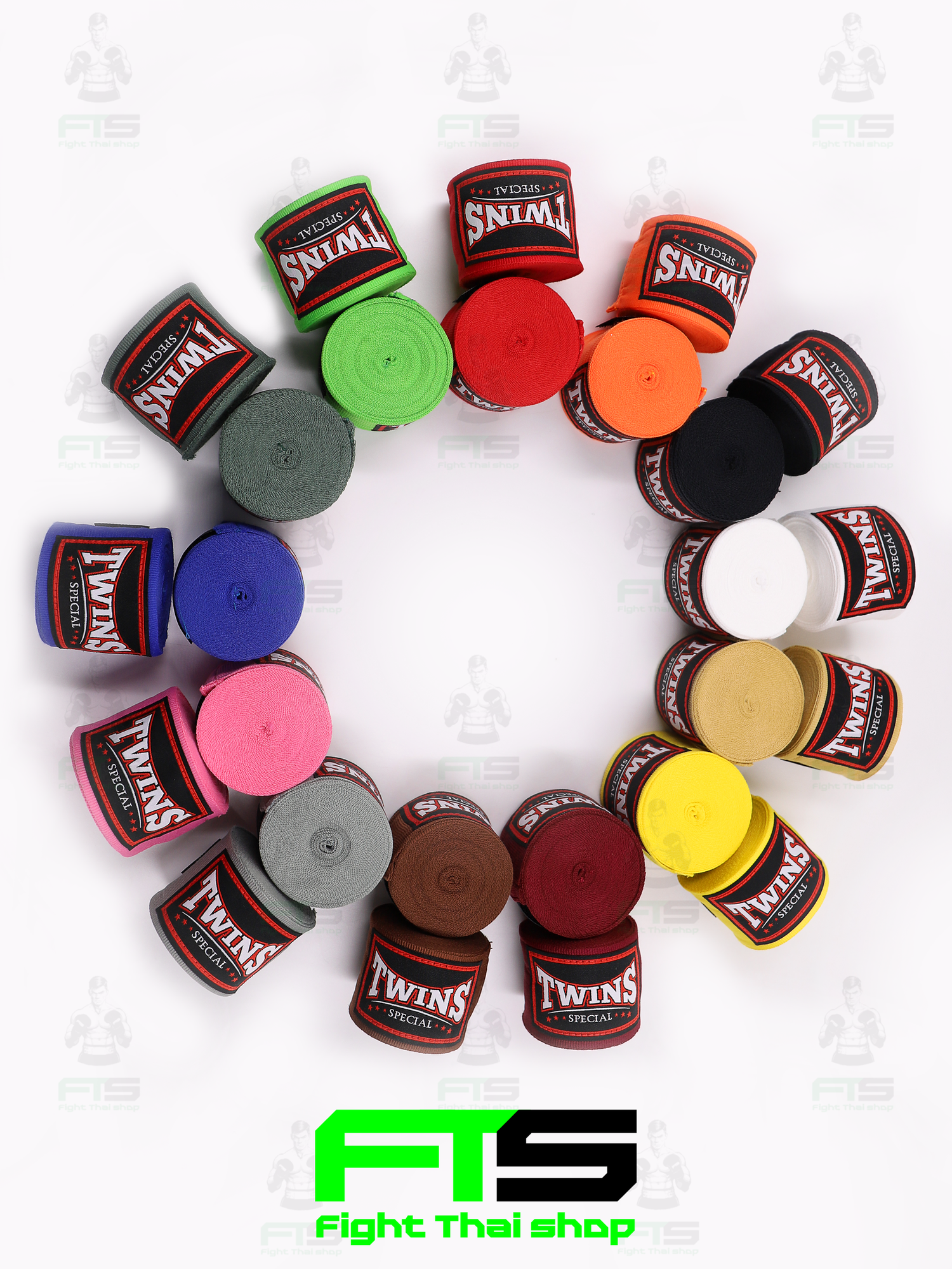 Боксерские бинты Twins Special СH5, цвет: зелёный, длина: 4.5 метра