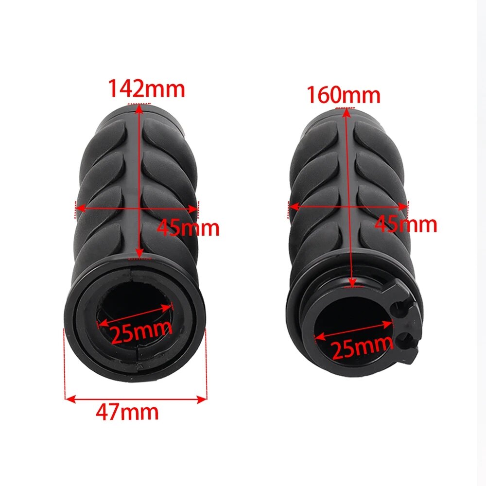 Резиновые ручные Грипсы для Harley, Honda, Kawasaki, Suzuki, Yamaha Bikes Cruiser, Chopper, 1 дюйм, 25 мм и 7/8 дюйма, 22 мм 25mm black