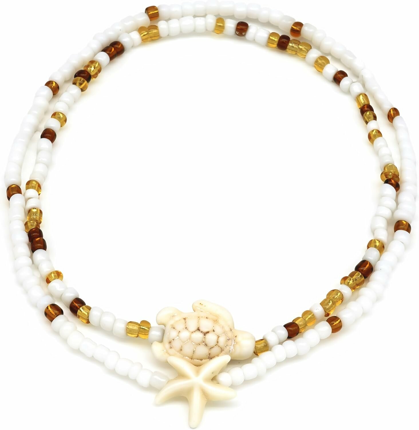 Женский набор браслетов на лодыжку из ракушек, золотой браслет на лодыжку в богемном стиле с бусинами, регулируемый, гавайский пляжный браслет на лодыжку из ракушек, жемчуга, сердца, морской звезды и раковины, ювелирное украшение в подарок.