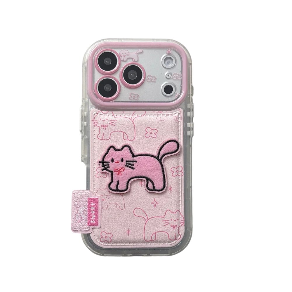 Чехол для телефона с милыми выпуклыми линиями и вышивкой «кошка и AB580-1, For iphone 17 ProMax