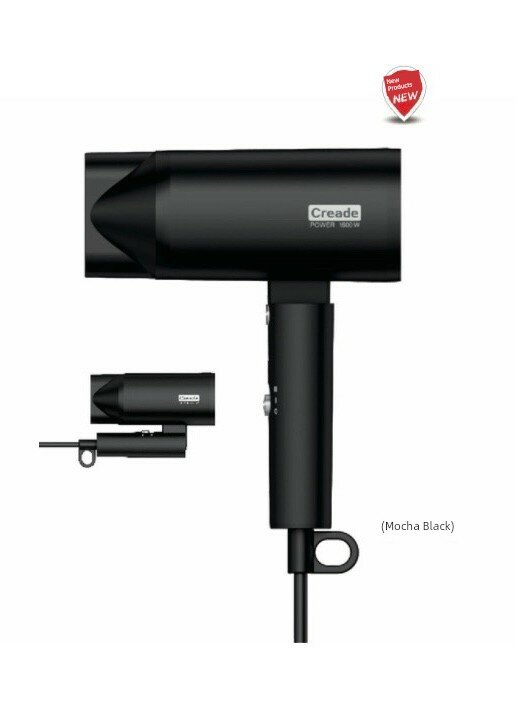Фен для отелей Creade, фен для использования в отелях, бытовой мощный складной фен для быстрой сушки волос 4022-А черный