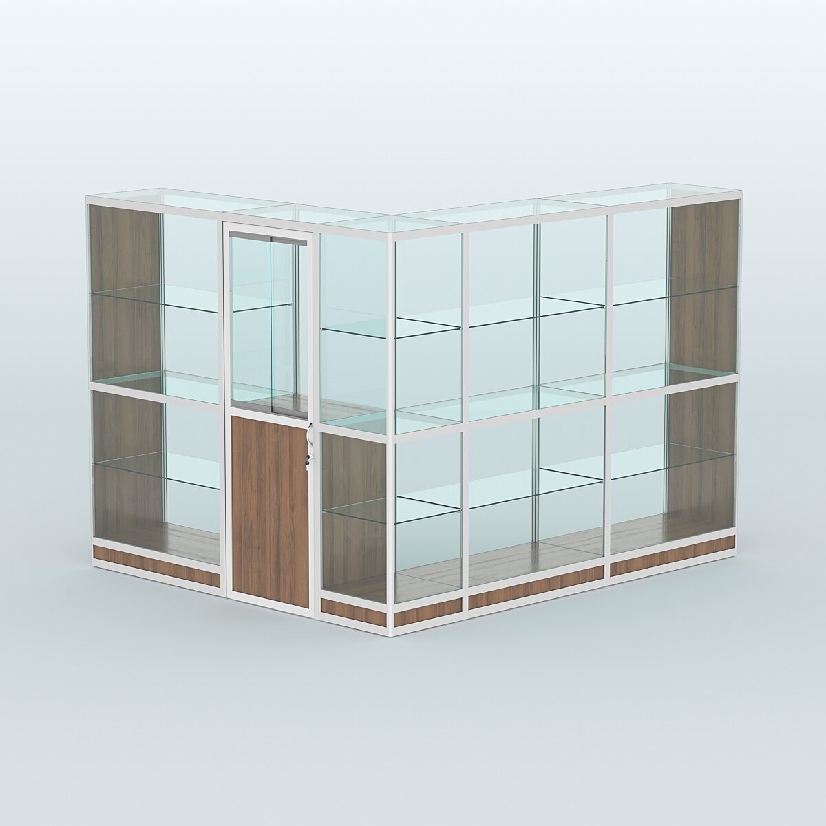 Павильон из профиля угловой №1г (5,5 кв. м), Орех