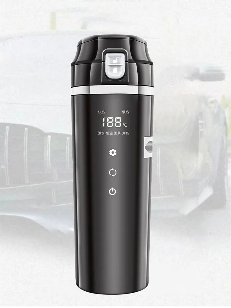 Электрический чайник PP-CR00517-251214P-25, черный, автомобильный термос, 500 мл