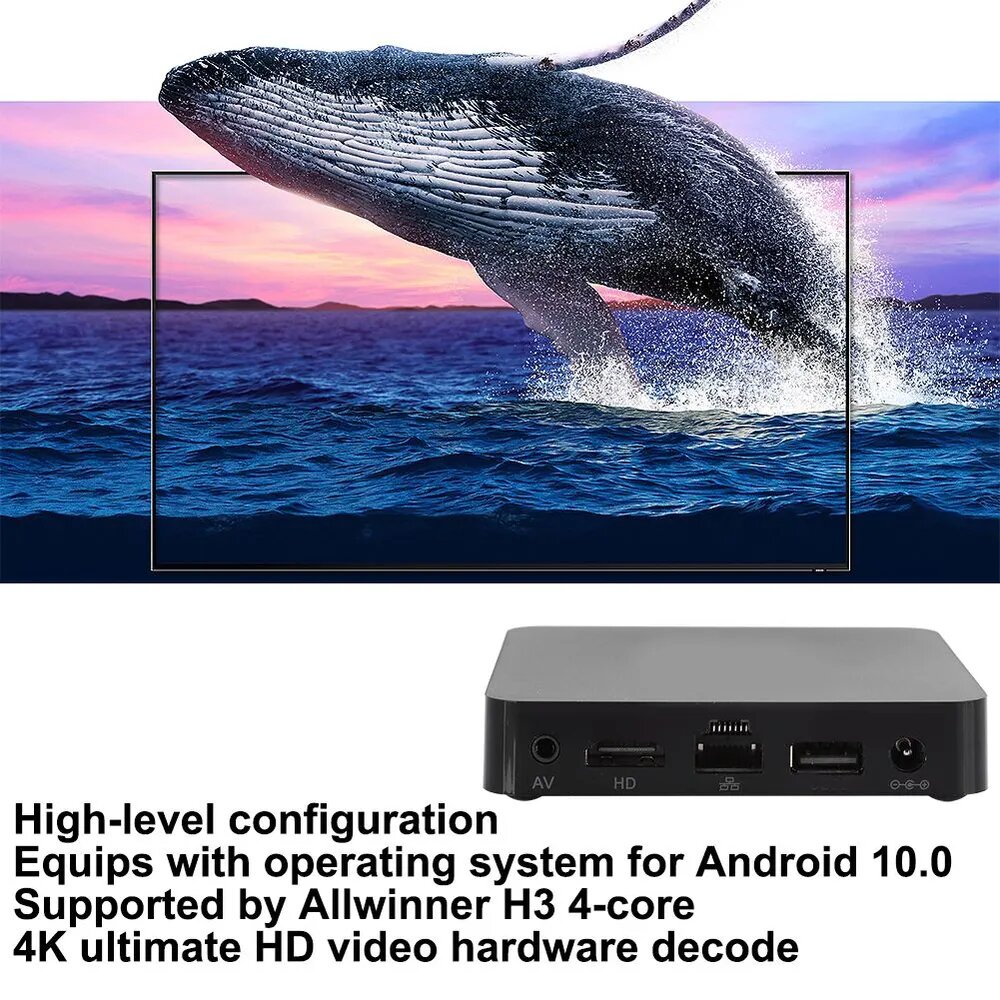 Мультимедийный игрок T95 Android 10.0 Black для просмотра видео — фото 1
