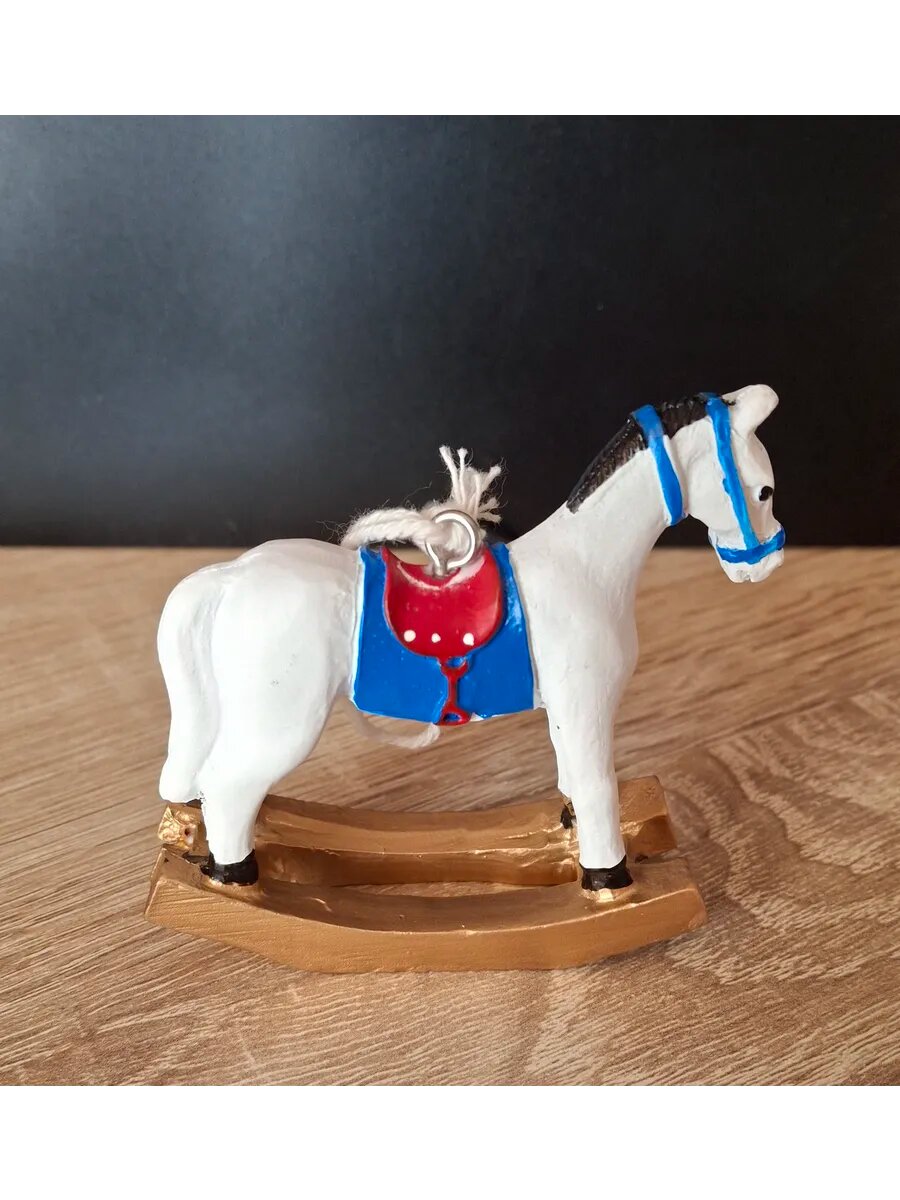 Елочная игрушка "Лошадка - качалка", гипс, цвета микс