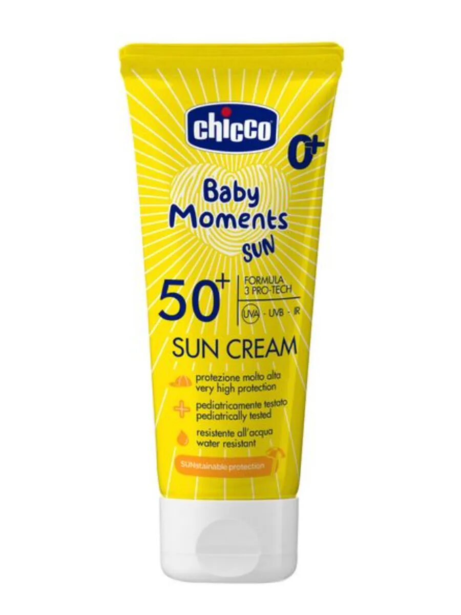 Chicco baby moments Крем солнцезащитный для детей, 0+, SPF50