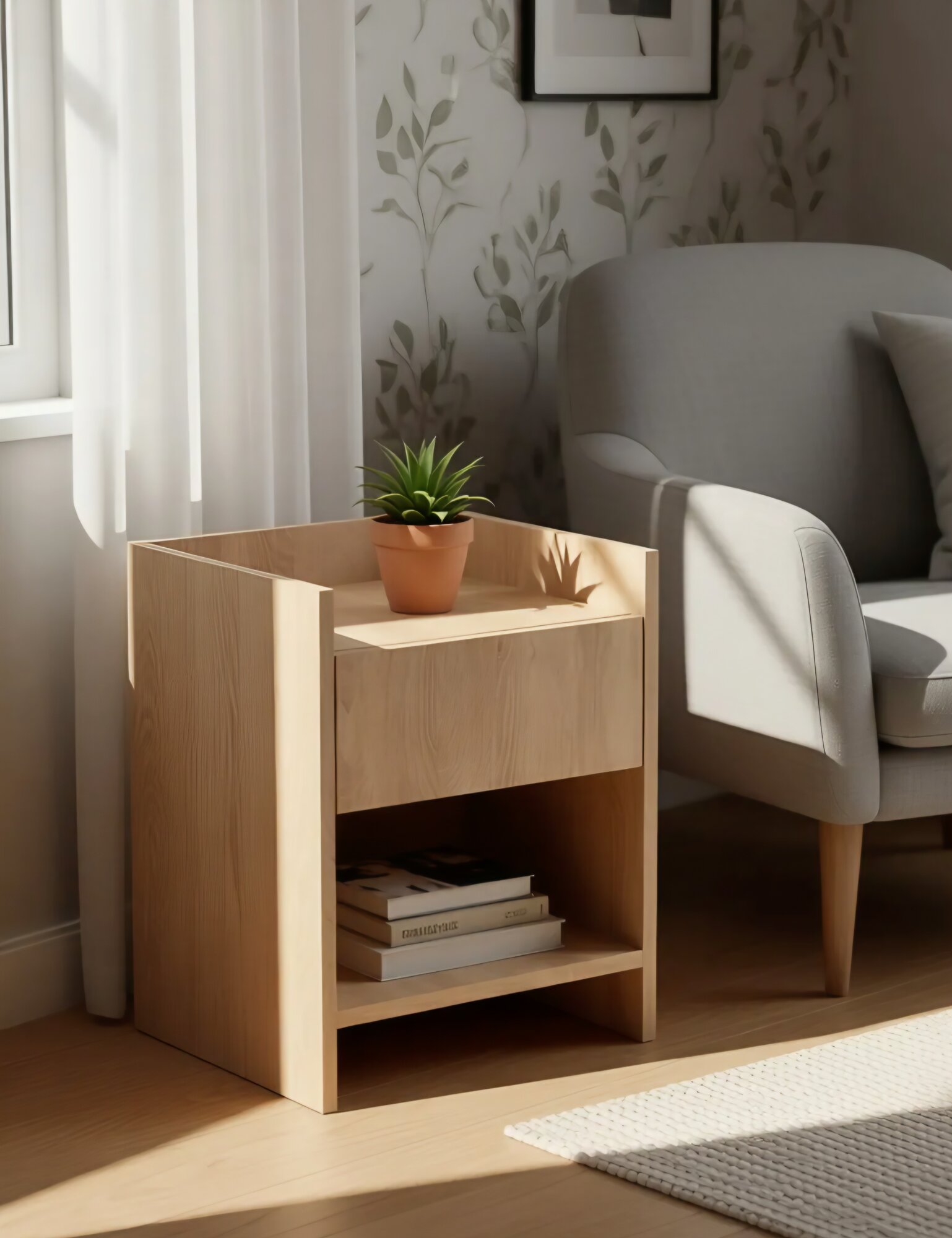 Тумба прикроватная дуб сонома