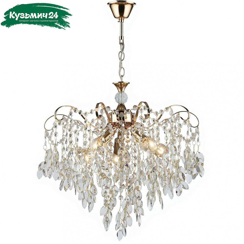 Люстра Reluce 24720-0.4-05 FGD, 5 ламп, Е14, 200 Вт, хрусталь, до 10 кв. м