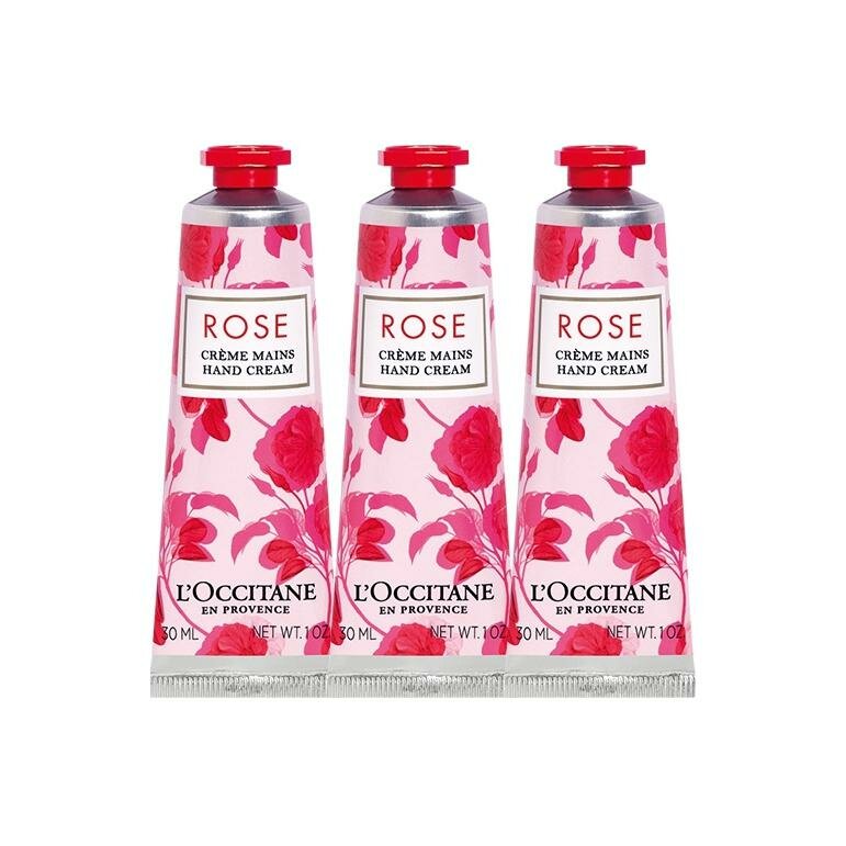 Крем для рук унисекс LOCCITANE Limited Edition, 30ml*3, увлажняющий с ароматом розы