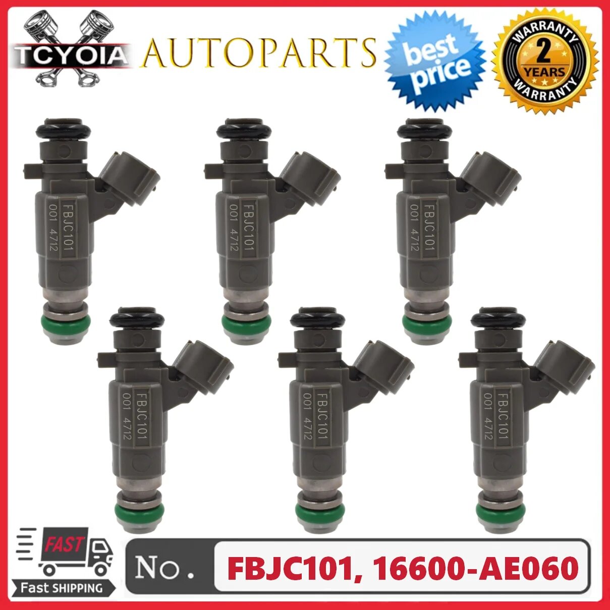 6 шт. топливные форсунки FBJC101 16600-AE060 Nissan Infiniti