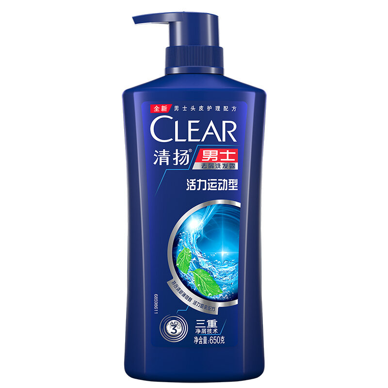 Мужской шампунь CLEAR Актив Спорт Мятный аромат, уход за кожей головы, глубокое очищение от перхоти, 500г/650г/750мл*2/205г
