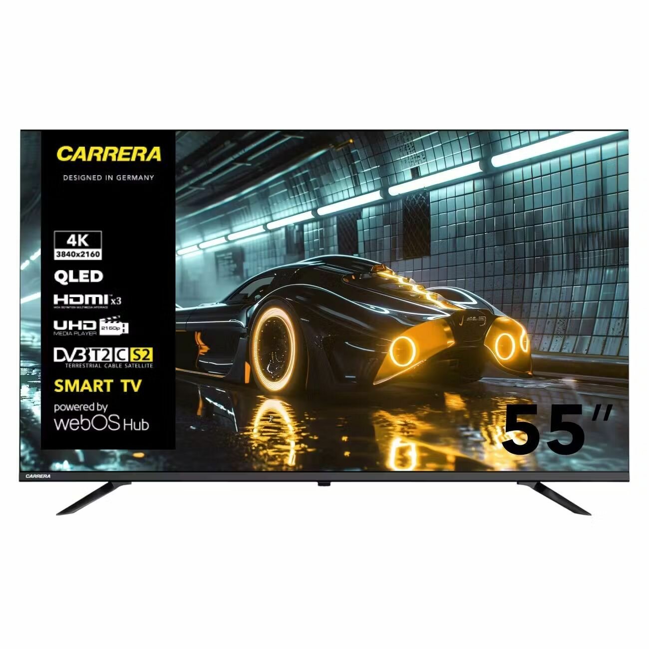 Ultra HD (4K) QLED телевизор 55" Carrera №550, WebOS, черный