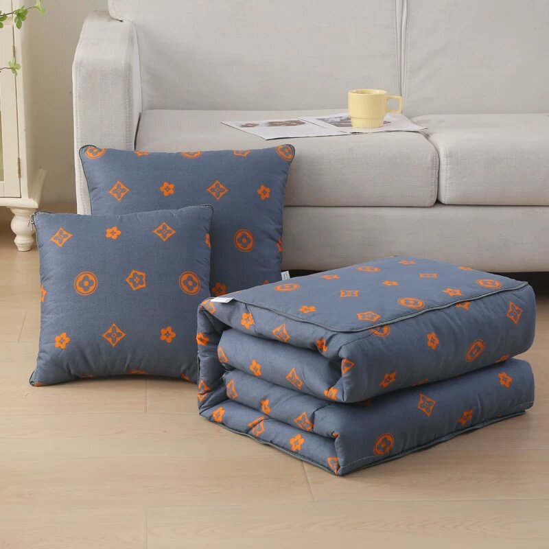 Модная дом Grey Подушка-одеяло, 40x40 см подушка, развернуто 100x150 см, уютный сон для офисных перерывов