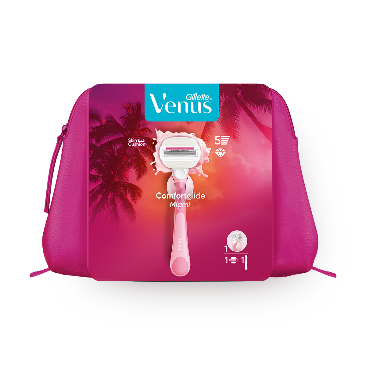 Женский набор Gillette Venus с бритвой Venus Miami и косметичкой