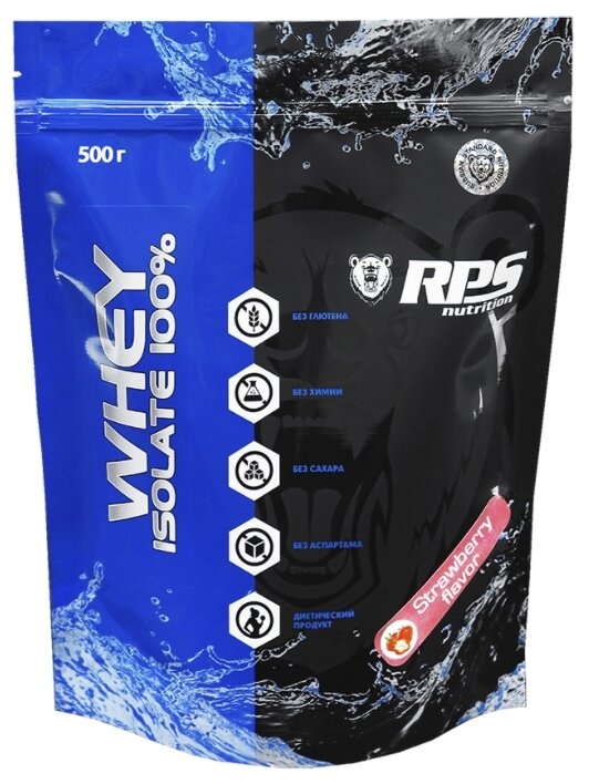 Сывороточный изолят RPS Nutrition Whey Isolate 100% - 500 г, клубника