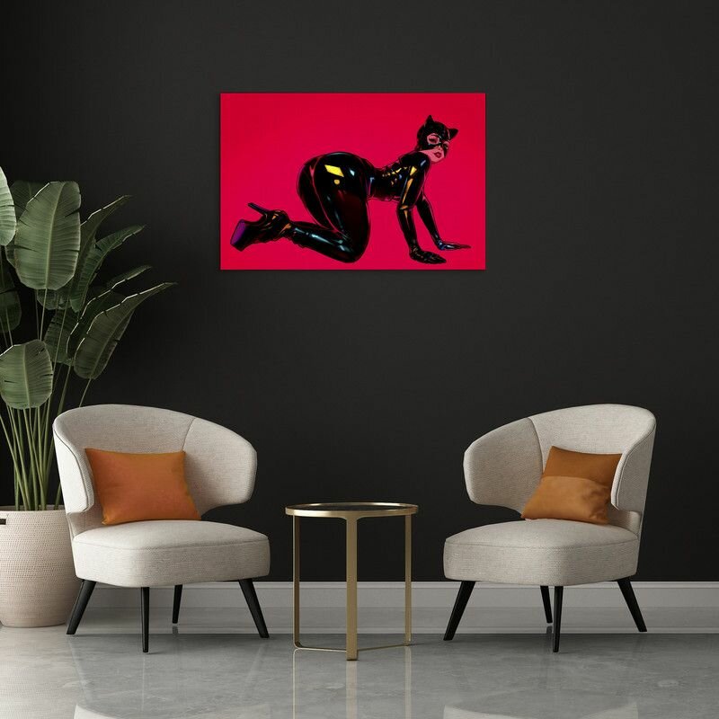 Картина на холсте Женщина кошка (10) 50х70 см