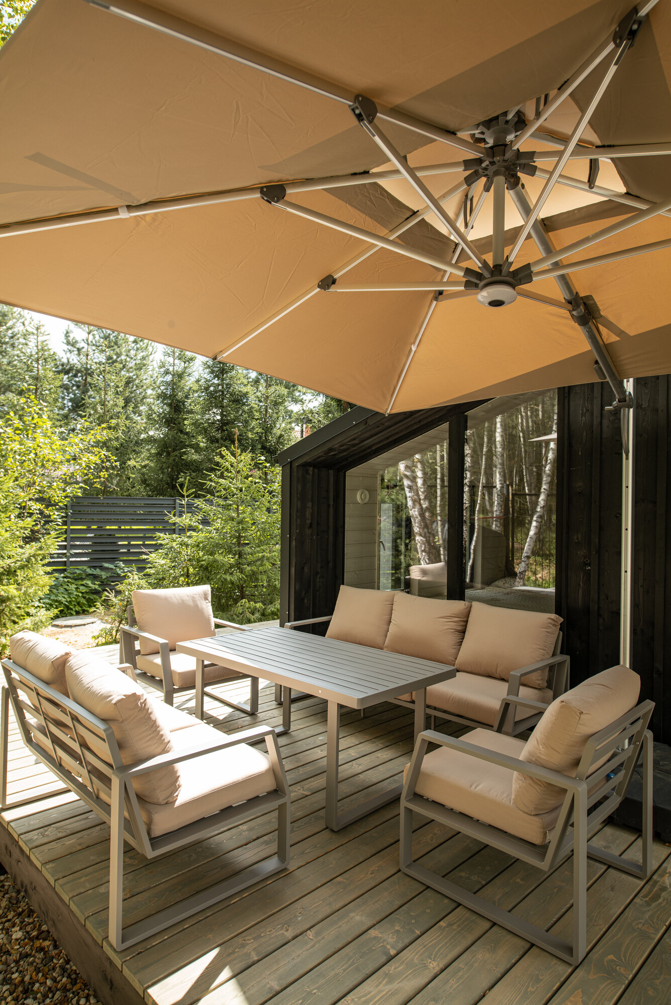 Садовая мебель уличная дачная премиум, комплект из металла с подушками на 7 персон для дома, террасы