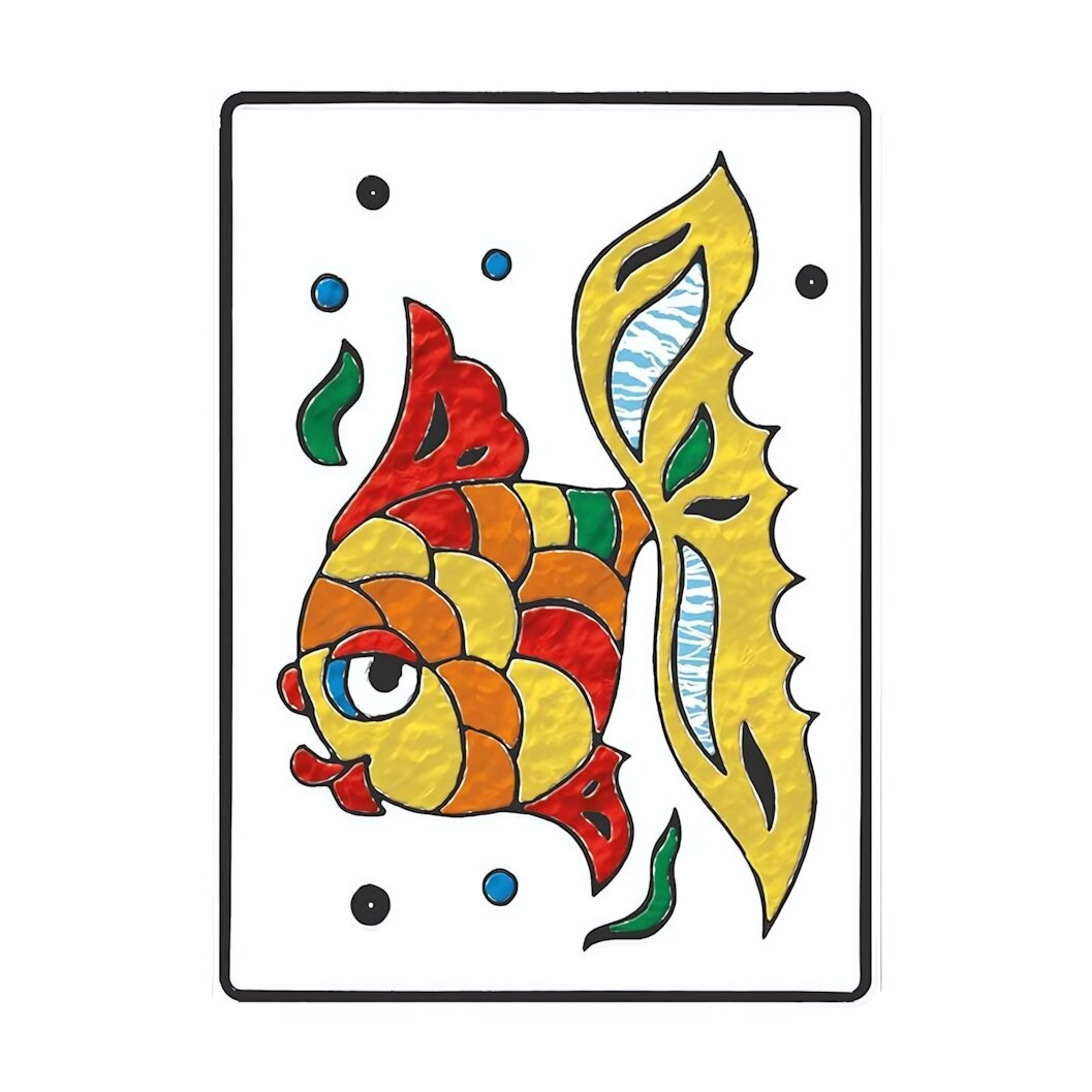 Набор для творчества 'Рыбка' 12х18см, пластилин, витражная раскраска, развитие моторики