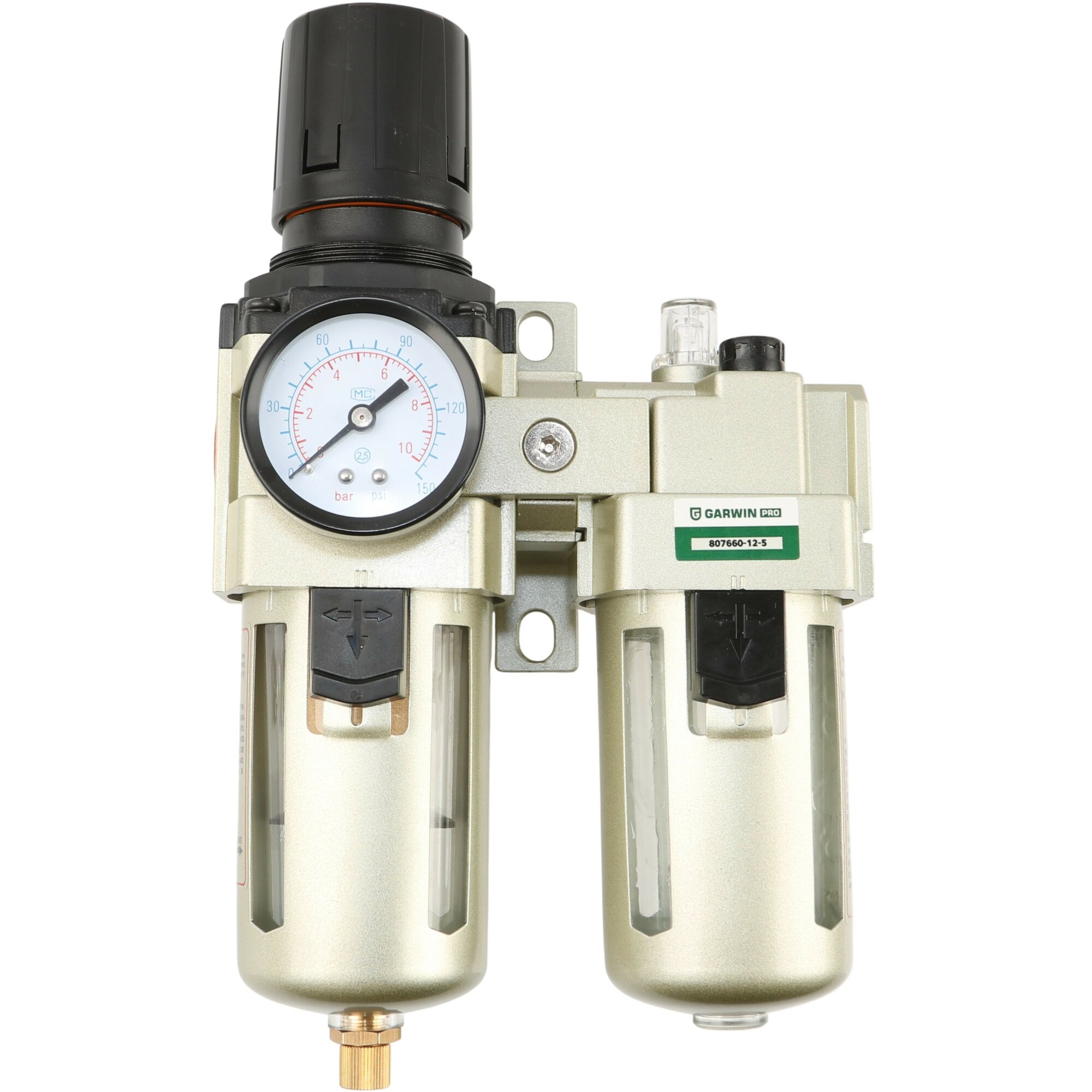 GARWIN PRO 807660-12-5 Модульная группа для подготовки воздуха с регулятором давления и манометром, 1/2", 5 мкм.
