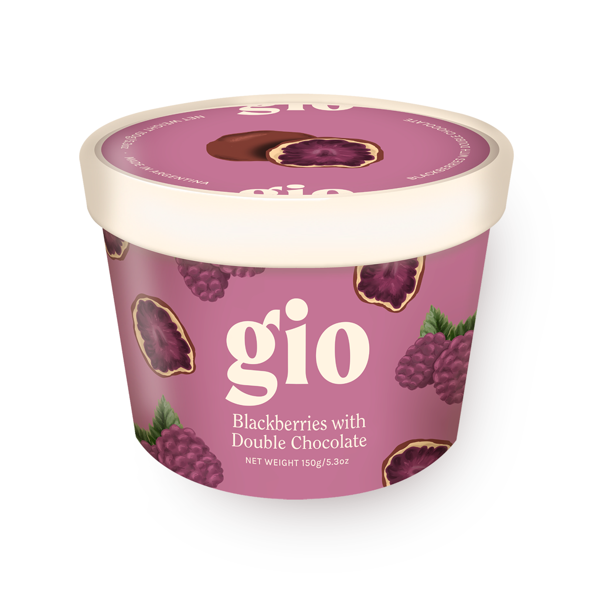 Ежевика Gio, в белом и молочном шоколаде, замороженная, 150 г