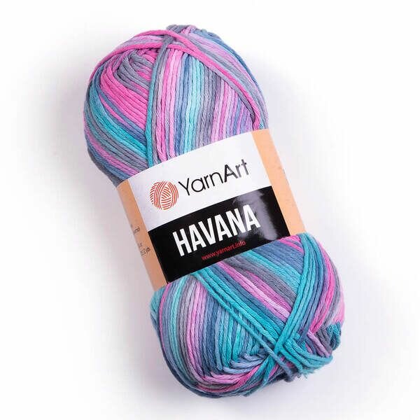 Пряжа YarnArt Havana 2108 (1 моток по 200г/215м) бирюза/розовый/серый