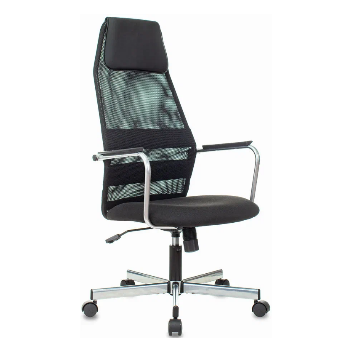 Кресло Бюрократ KB-5M TW-01 3C11 черный, ткань, сетка крестовина метал хром, выдерживает до 120кг