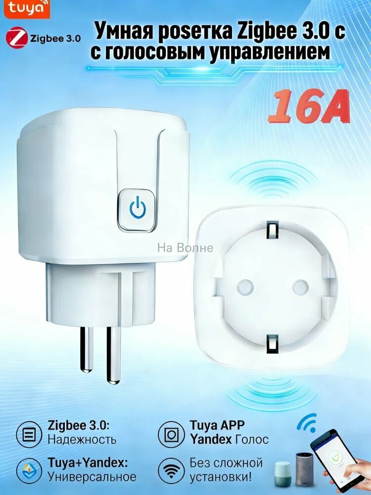 Умная розетка Zigbee 3.0 с голосовым управлением