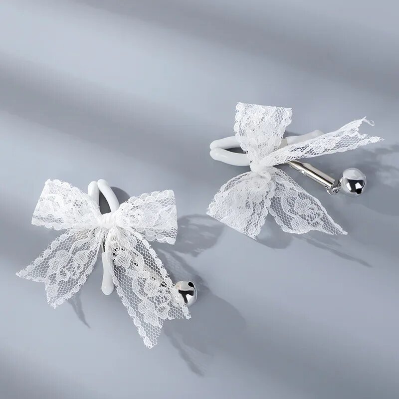 1 пара БДСМ Маленькие колокольчики сексуальный регулируемый кружевной зажим для сосков Фетиш White